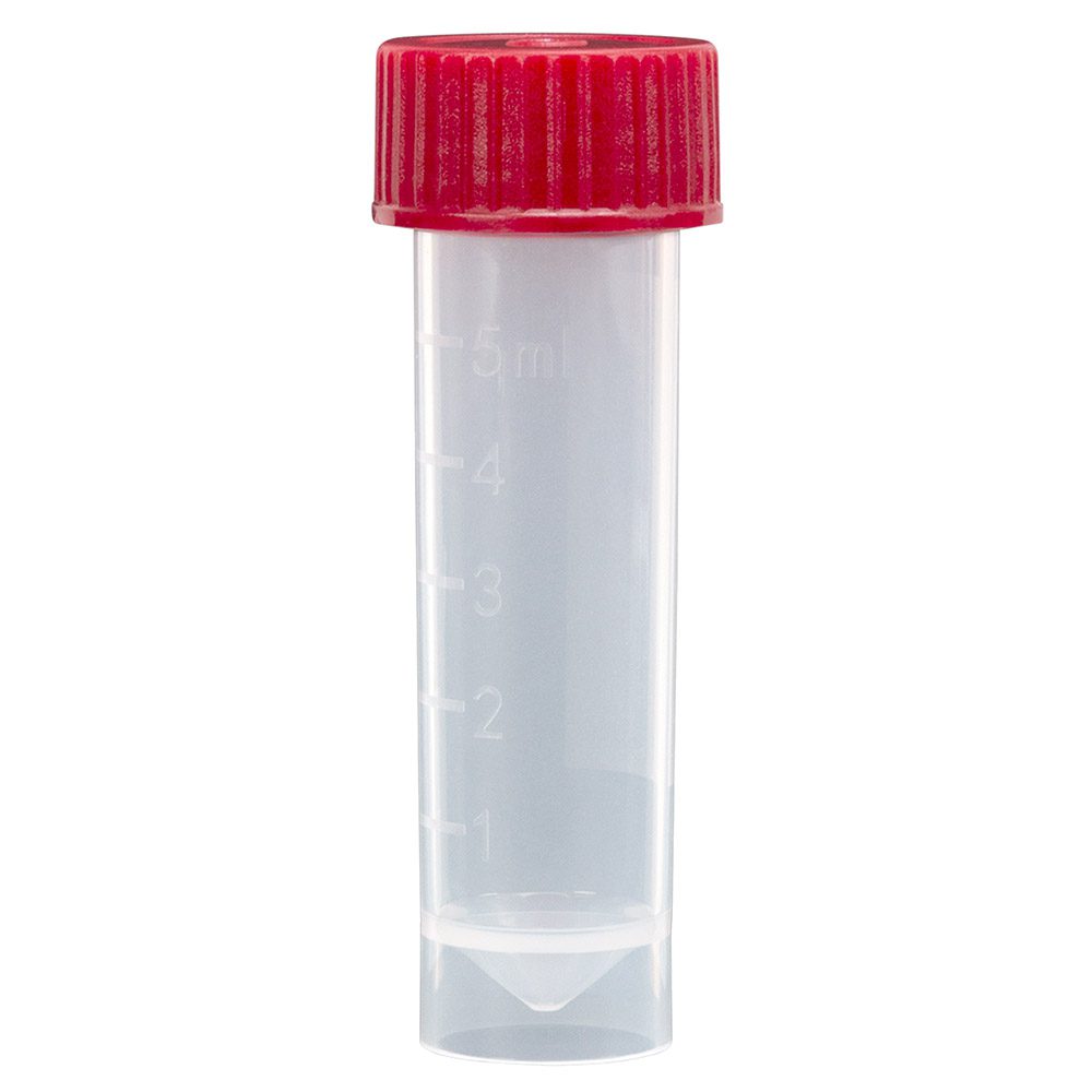 Transport Tube, 10mL, with Separate Red Screw Cap with Recess for Swab ...